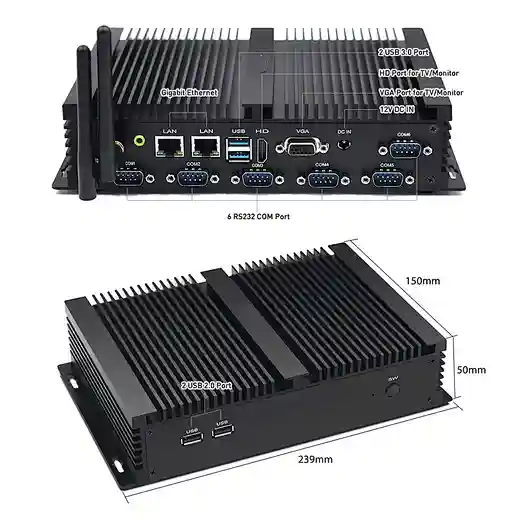 Fanless IPC mini PC computer , - 万诺恩